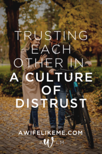 Trusting Each Other in a Culture of Distrust - A Wife Like Me